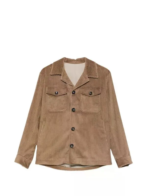 DANIELE ALESSANDRINI Corduroy-effect Button-up Shirt Jacket