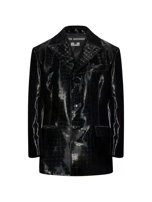 Junya Watanabe Crocodile-effect Single-breasted Blazer