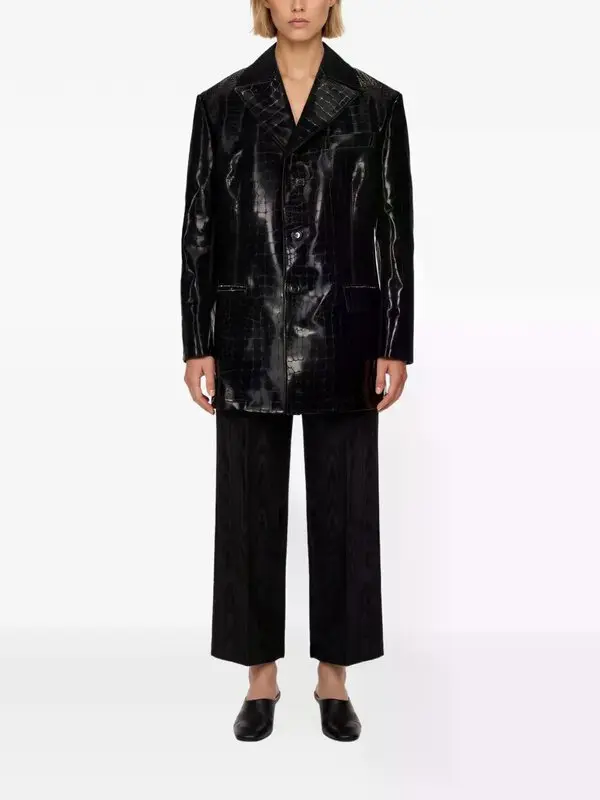 Junya Watanabe Crocodile-effect Single-breasted Blazer