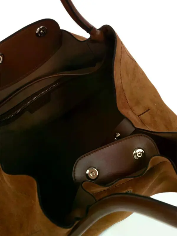 Max Mara Horizontal Suede Marine Bag Amber