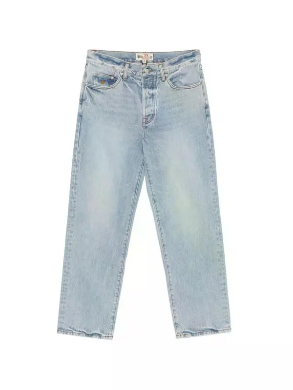 StÜssy Logo-embroidered Loose-fit Jeans - Blue