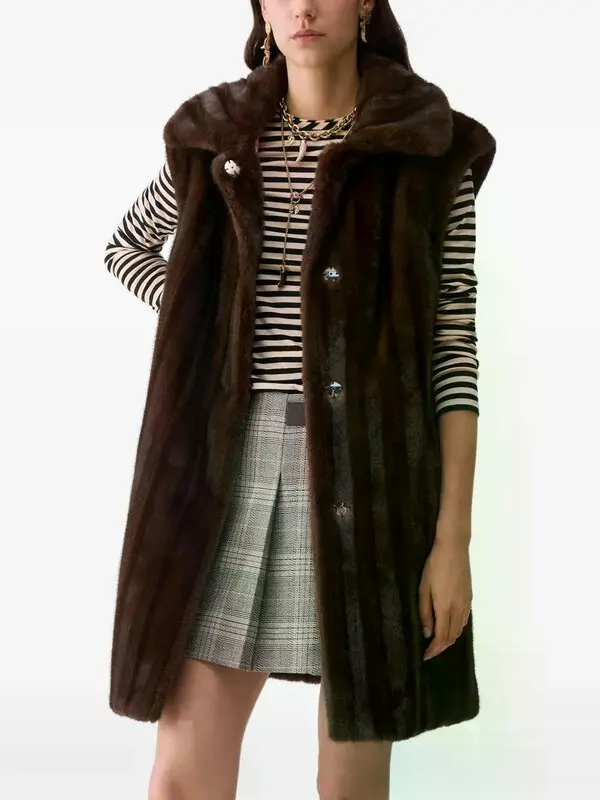 Liu Jo Long Vest In Faux-fur