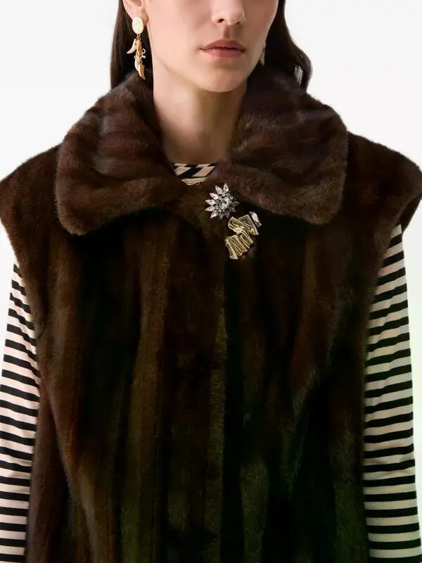 Liu Jo Long Vest In Faux-fur