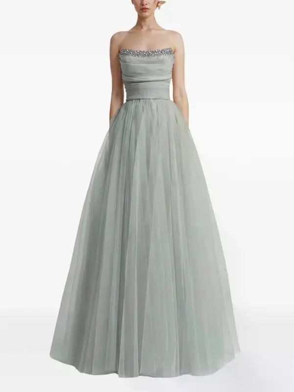 GEMY MAALOUF Crystal-embellished Strapless Gown