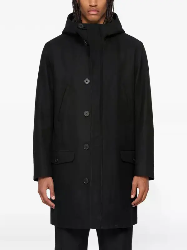 Yohji Yamamoto Hooded Single-breasted Coat