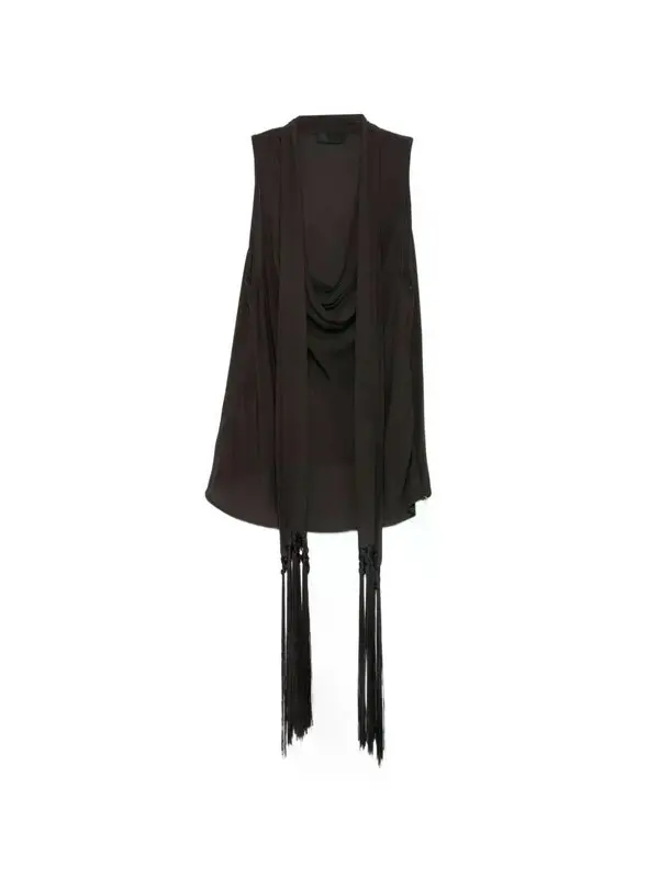 Liu Jo Fringe-trim Cowl-neck Blouse