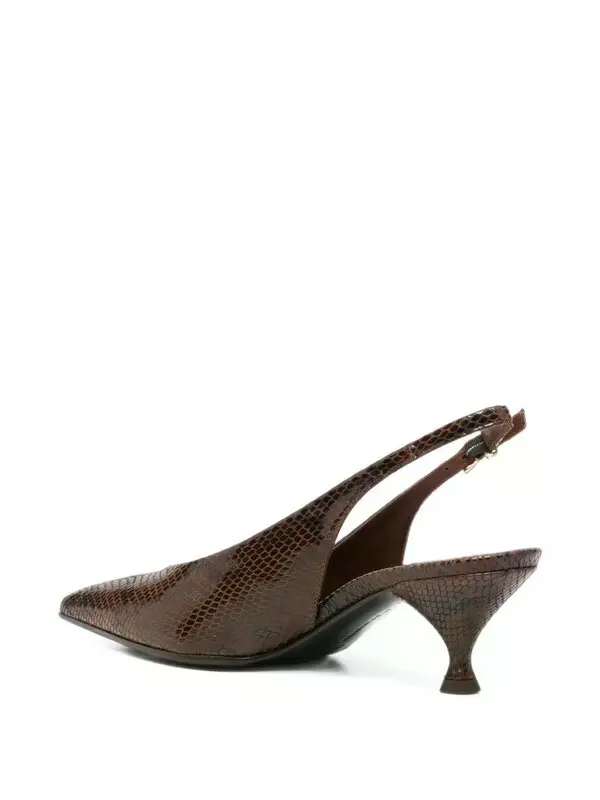 SERGIO LEVANTESI Babila67 Snakeskin-effect Slingback Pumps