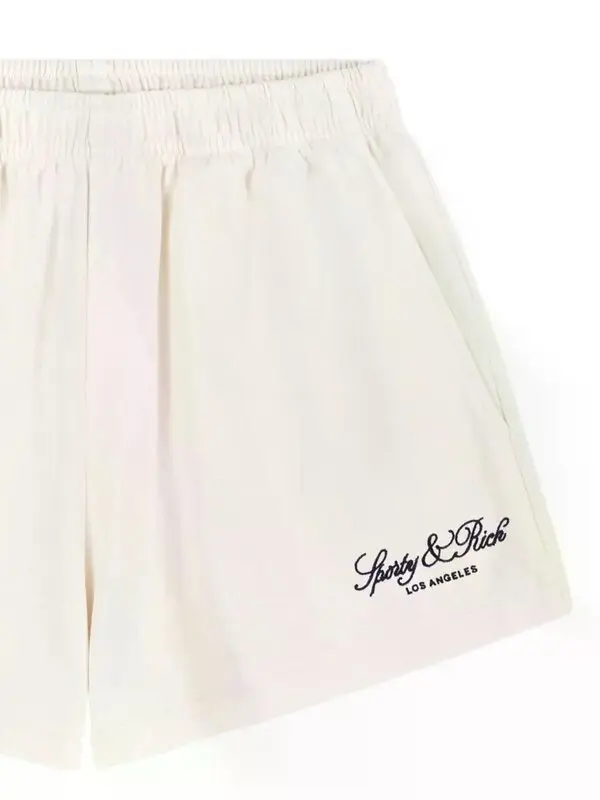 Sporty & Rich Vendome La Embroidered Shorts - Neutrals