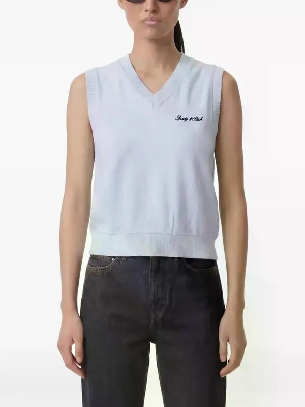 Sporty & Rich Logo-embroidered Terry Vest