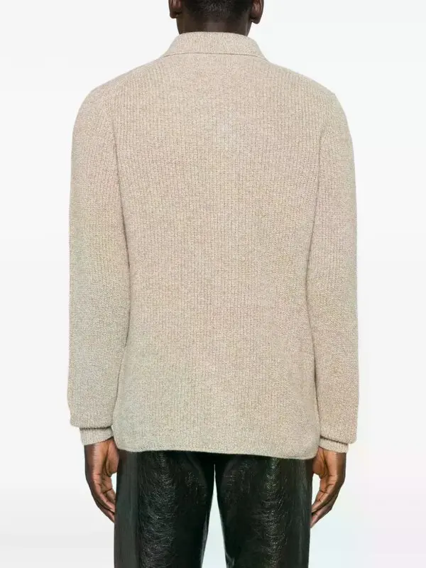 FILIPPO DE LAURENTIIS Ribbed-knit Button-down Sweater