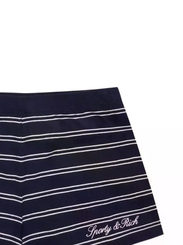 Sporty & Rich Striped Logo-embroidered Shorts