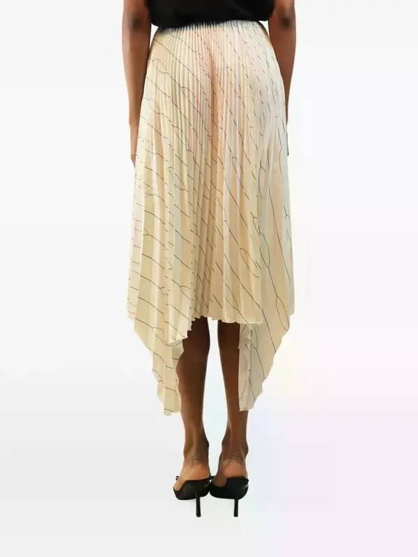 Celine Pleated Handkerchief-hem Midi Skirt