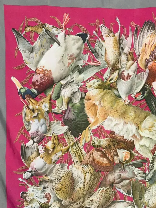 Hermès 2000s Animal-print Silk Scarf - Pink