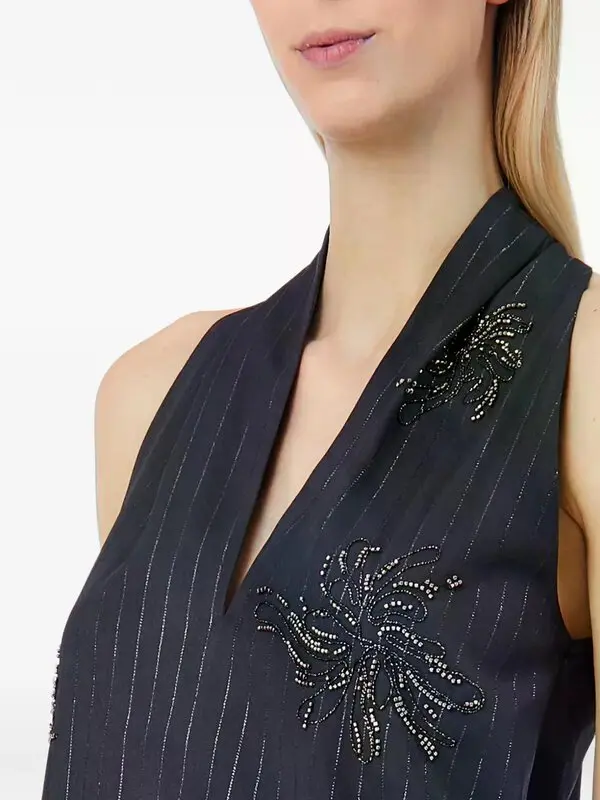 Liu Jo Bead-embellished Pinstripe Top