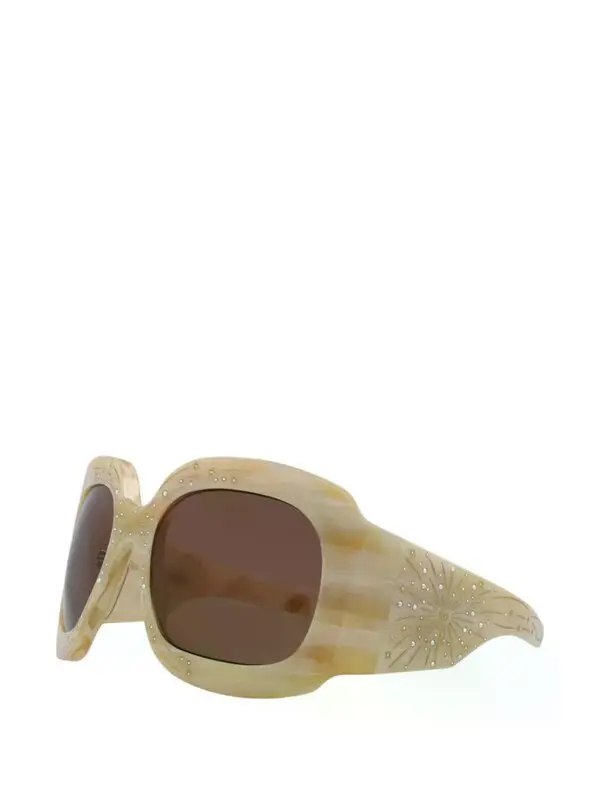 Gucci Crystal-embellished Square-frame Sunglasses - Neutrals