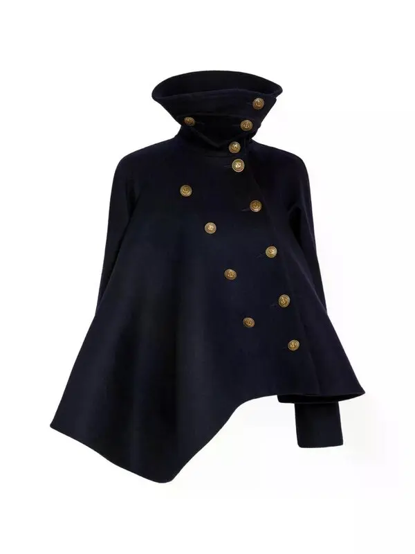 A.W.A.K.E. Mode Asymmetric Flared Pea Coat