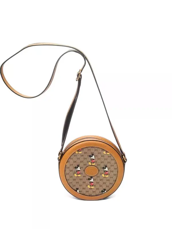 Gucci X Disney Mini Mickey Mouse Microguccissima Shoulder Bag - Brown