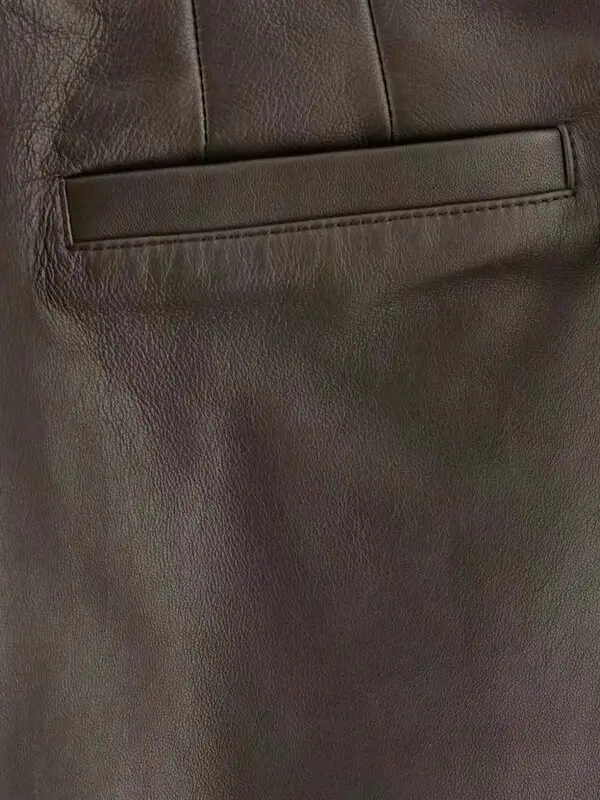 Hugo Wide-leg Leather Trousers With Side Pockets