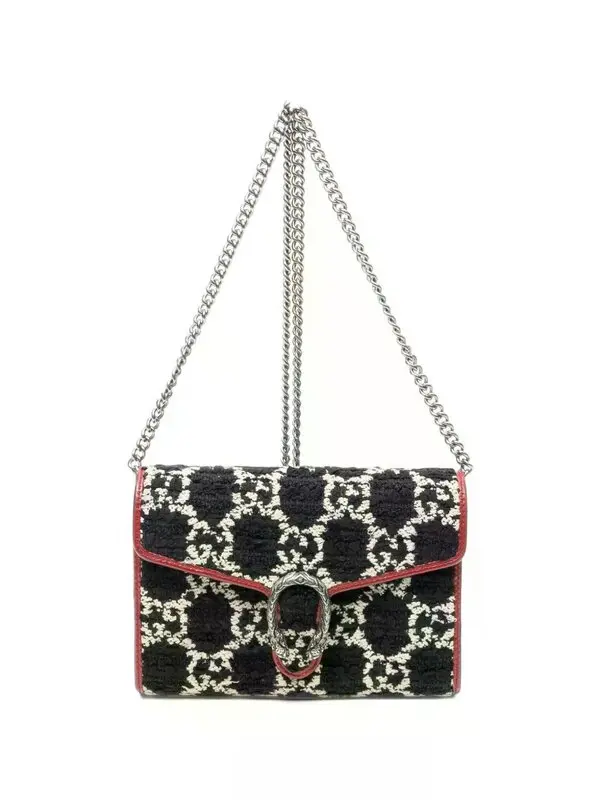 Gucci Dionysus Gg Tweed Shoulder Bag - Black