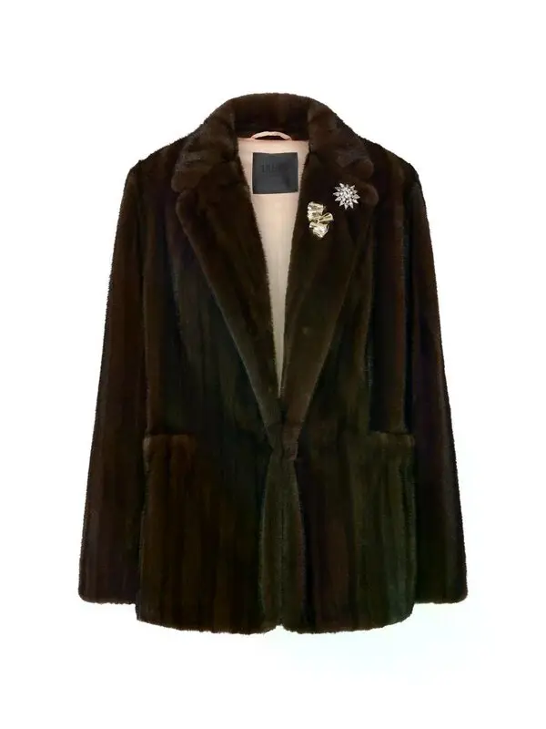 Liu Jo Jacket In Faux Fur - Brown