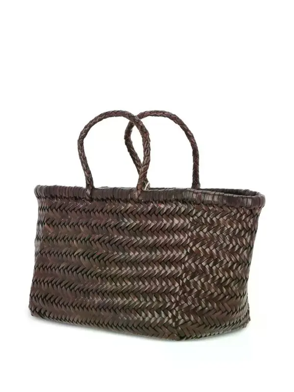 Dragon Diffusion Small Triple Jump Woven-leather Tote Bag