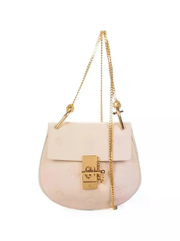 Chloé Embossed Drew Shoulder Bag - Neutrals