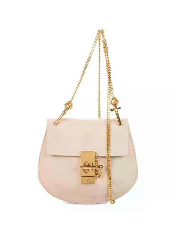 Chloé Embossed Drew Shoulder Bag - Neutrals