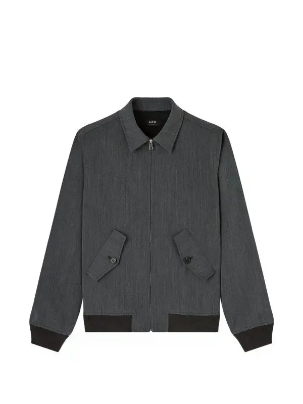 A.p.c. Gaspard Classic Gray Jacket In A Cotton-wool Blend - Grey