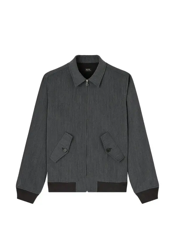 A.p.c. Gaspard Classic Gray Jacket In A Cotton-wool Blend