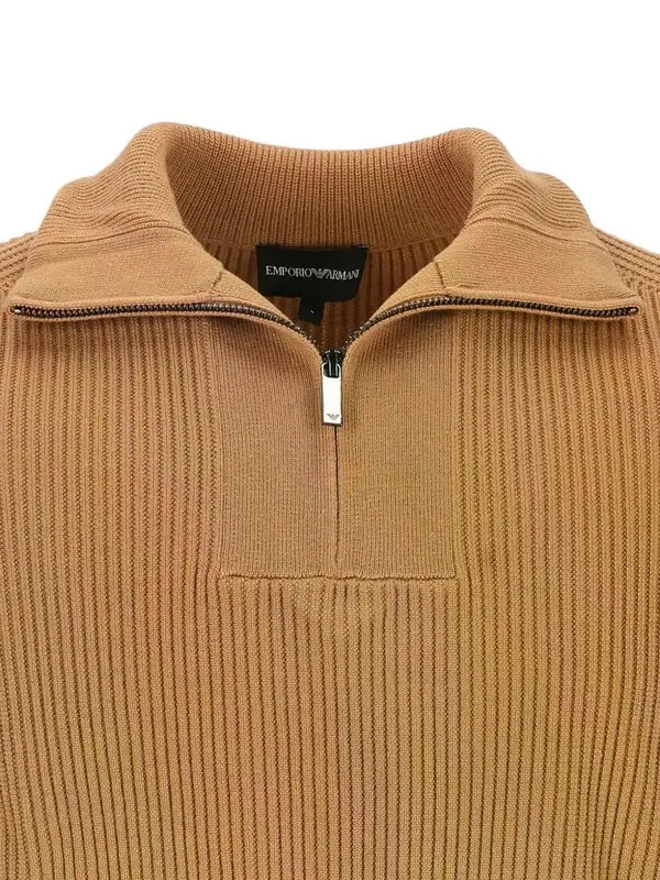 Emporio Armani Ribbed-knit Quarter-zip Sweater