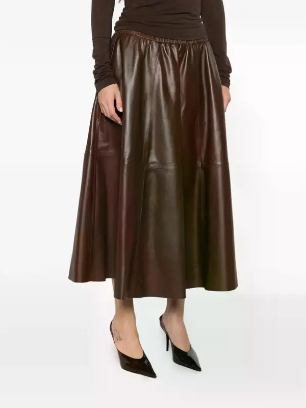 Alberta Ferretti Panelled Leather Maxi Skirt