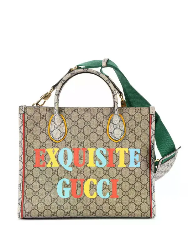 Gucci Small Exquisite Gg Supreme Tote Bag - Neutrals