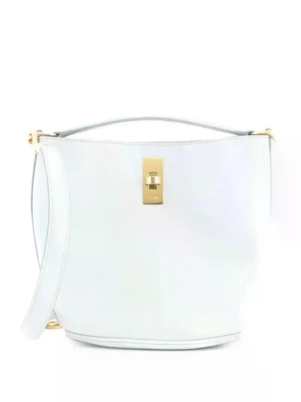 Celine 16 Bag Leather Teen Bucket Bag - Arctic White