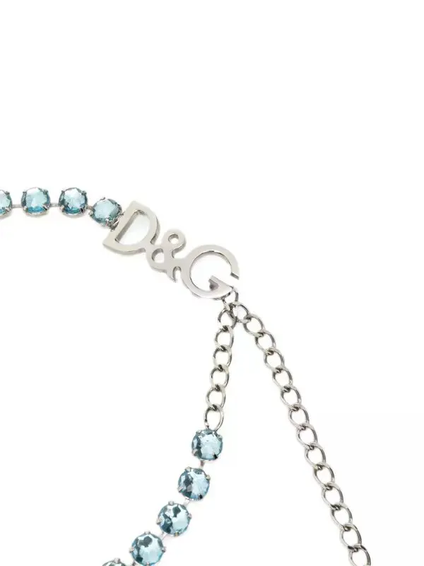 Dolce & Gabbana 2000s Crystal-embellished Chain Belt - Silver