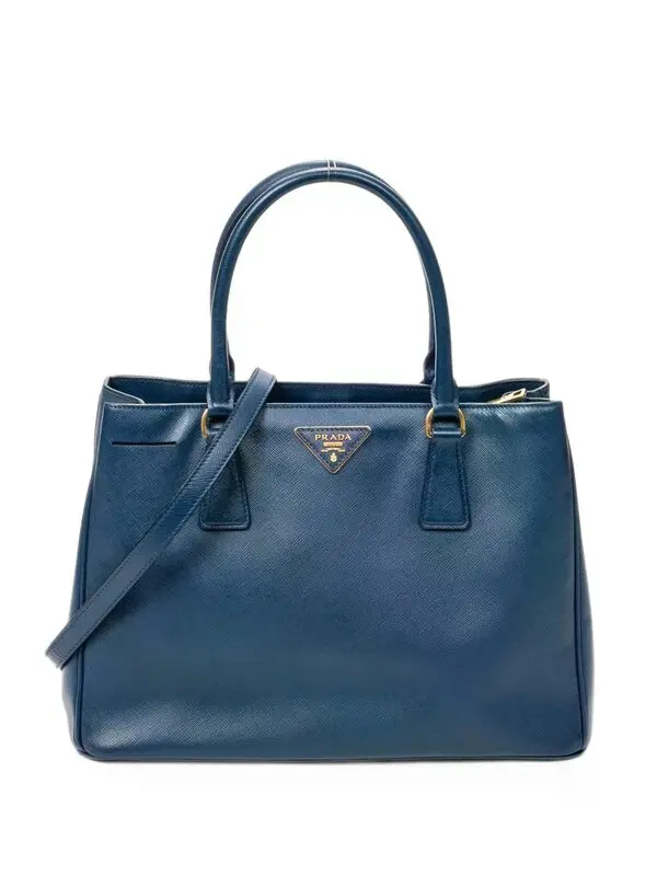 Prada Medium Saffiano Leather Tote Bag - Blue