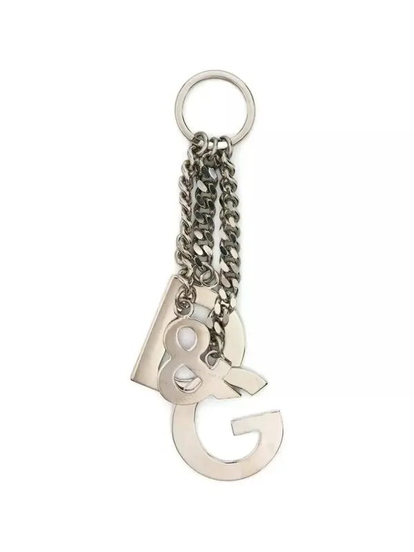 Dolce & Gabbana 2010s Logo-charm Keychain - Silver