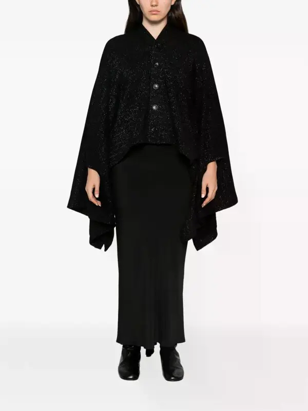 Junya Watanabe Glitter-effect Button-up Sweater - Black