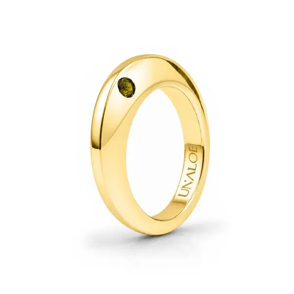 UNALOE Yellow Quartz Band Ring – Gold-plated Sterling Silver - Gold/yellow