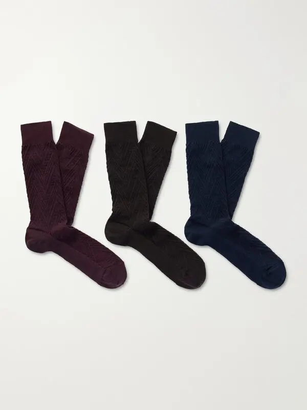 Missoni Three-pack Crochet-knit Socks - Multi