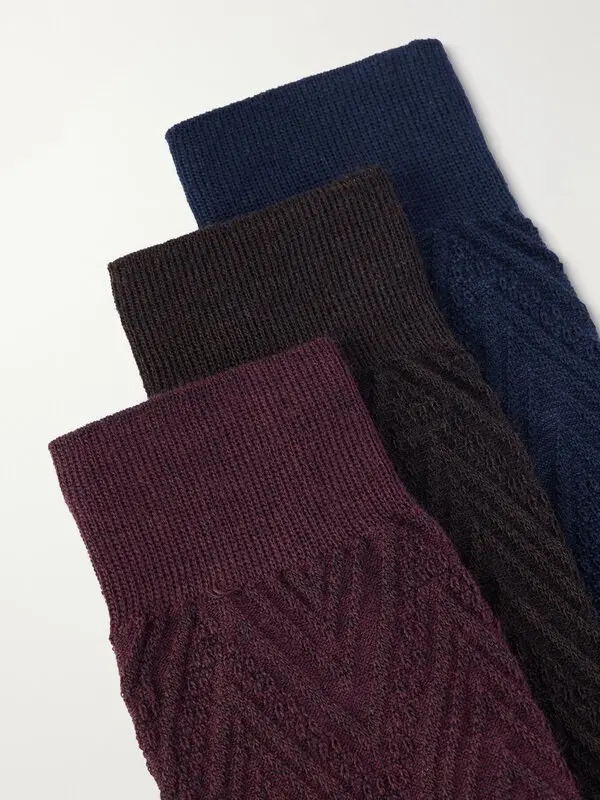 Missoni Three-pack Crochet-knit Socks
