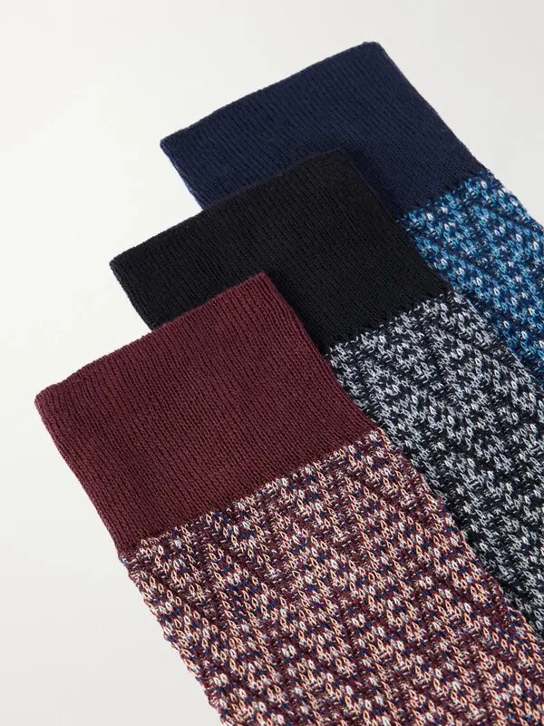 Missoni Three-pack Cotton-blend Crochet-knit Socks