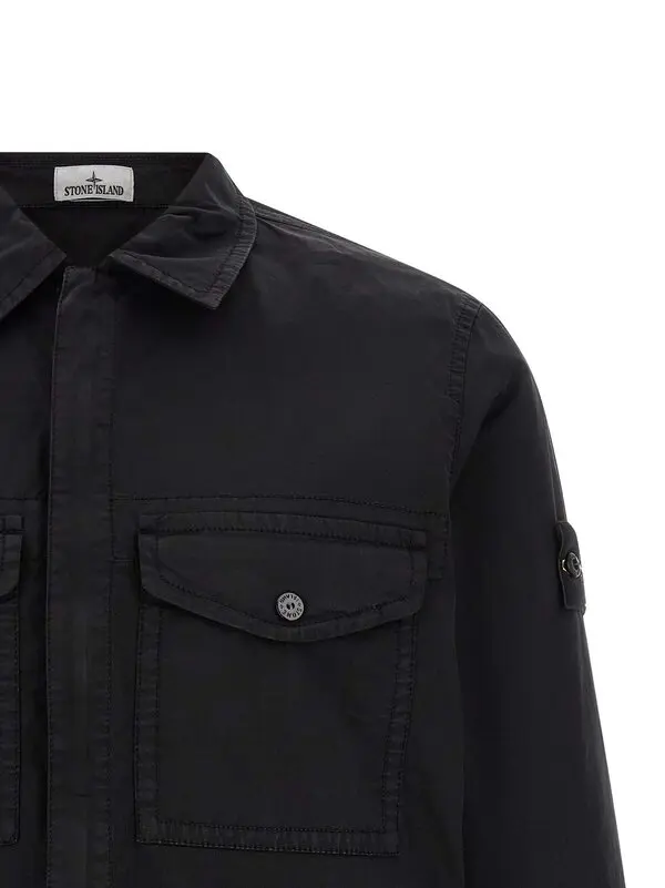 Stone Island Badge Logo' Overshirt - Black