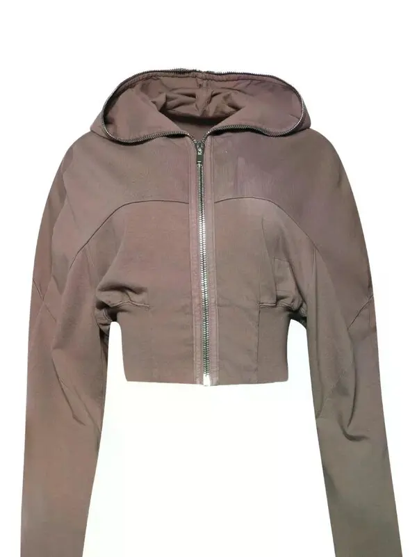 Rick Owens Collage Gimp Cropped Hoodie - Brown