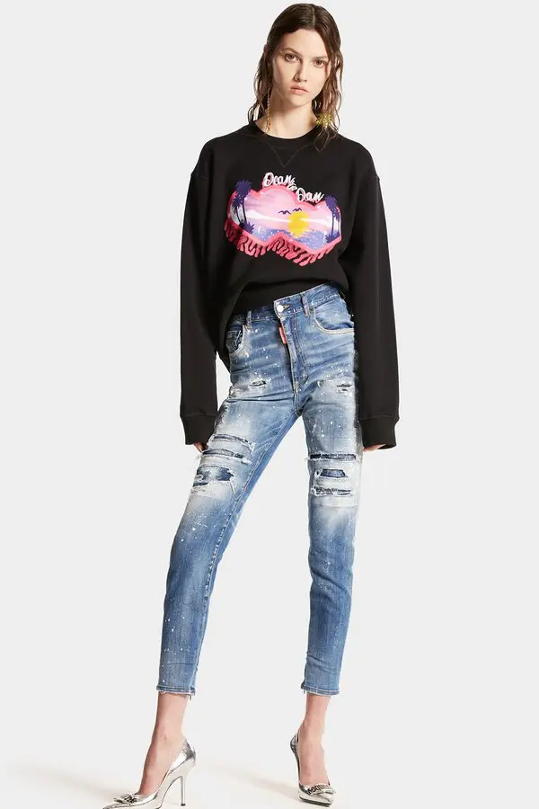 Dsquared2 Light Miami Wash High Waist Twiggy Jean
