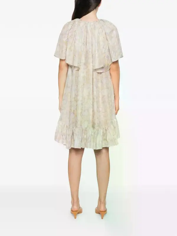 Chloé Floral-print Pleated Mini Dress