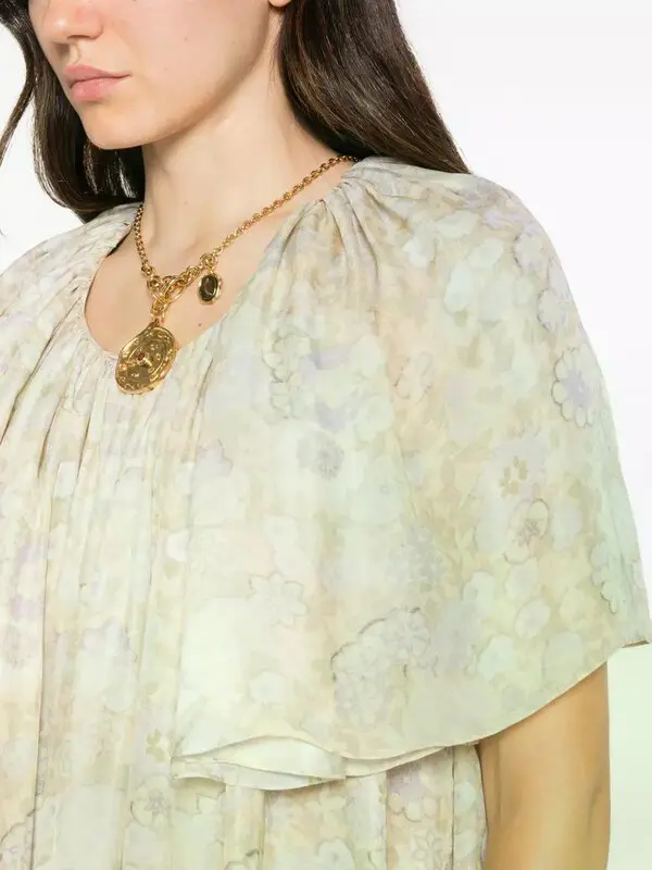 Chloé Floral-print Pleated Mini Dress