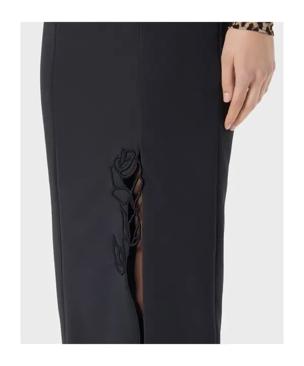 Blumarine Embroidered-slit Midi Skirt