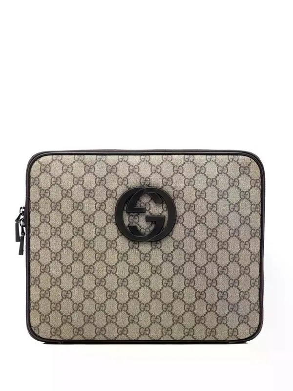 Gucci 2016-2026 Gg Supreme Interlocking G Laptop Case Clutch Bag