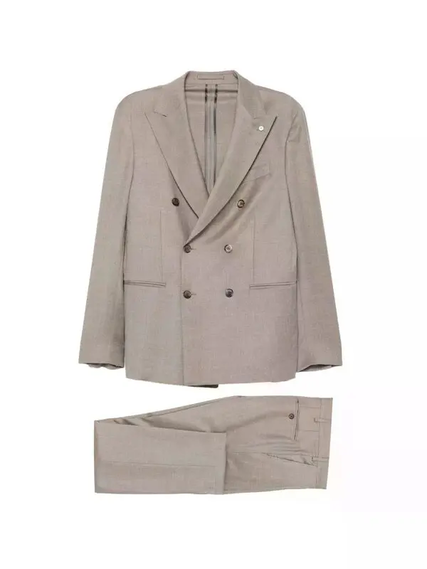 LUIGI BIANCHI MANTOVA Double-breasted Suit - Neutrals