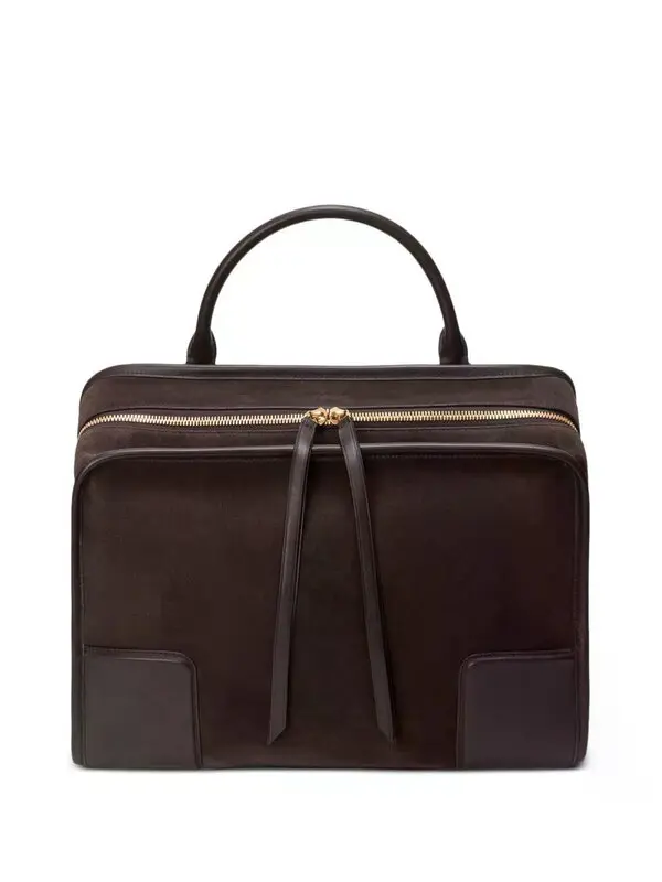 Loewe Large Amazona 180 Bag In Suede - Brown